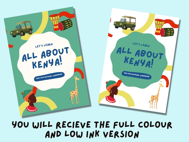 Kenya Africa Activity Book for Kids- Downloadable PDF - Etsy