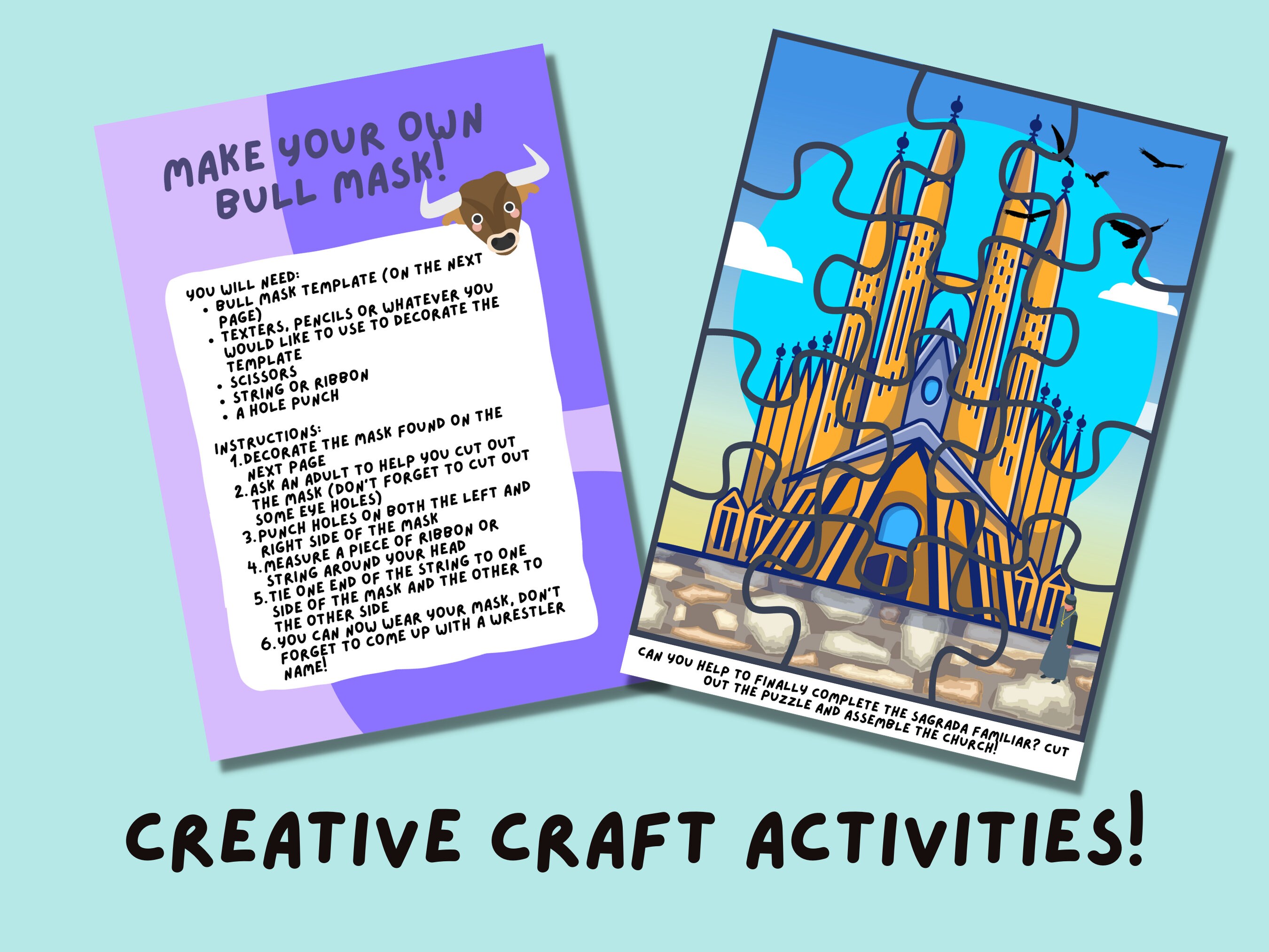 All About Spain- Children's Activity Book- Downloadable Worksheets for ...