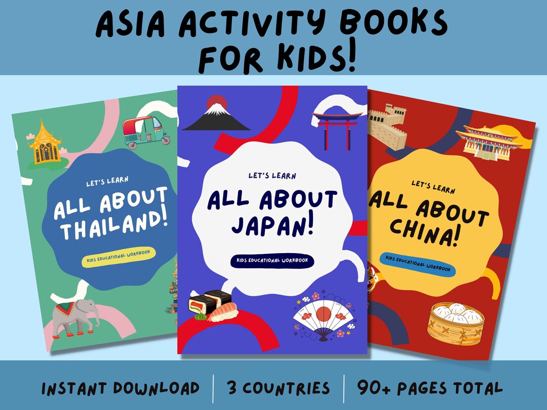 Asia Activity Books for Kids! Downloadable PDF Children's Workbook ...