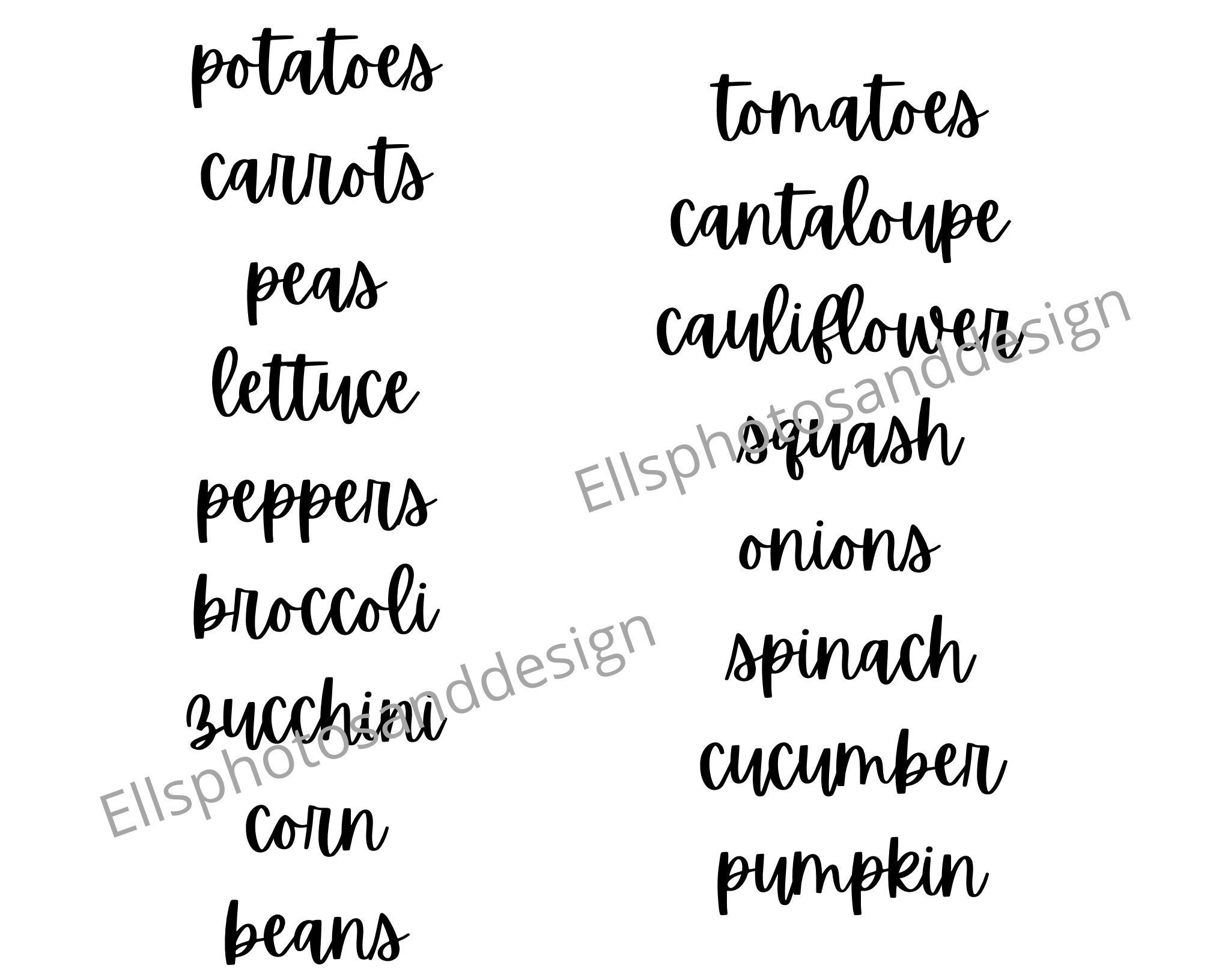 SVG Files for Vegetable Garden Plant Labels | Fun Fonts for Cricut ...