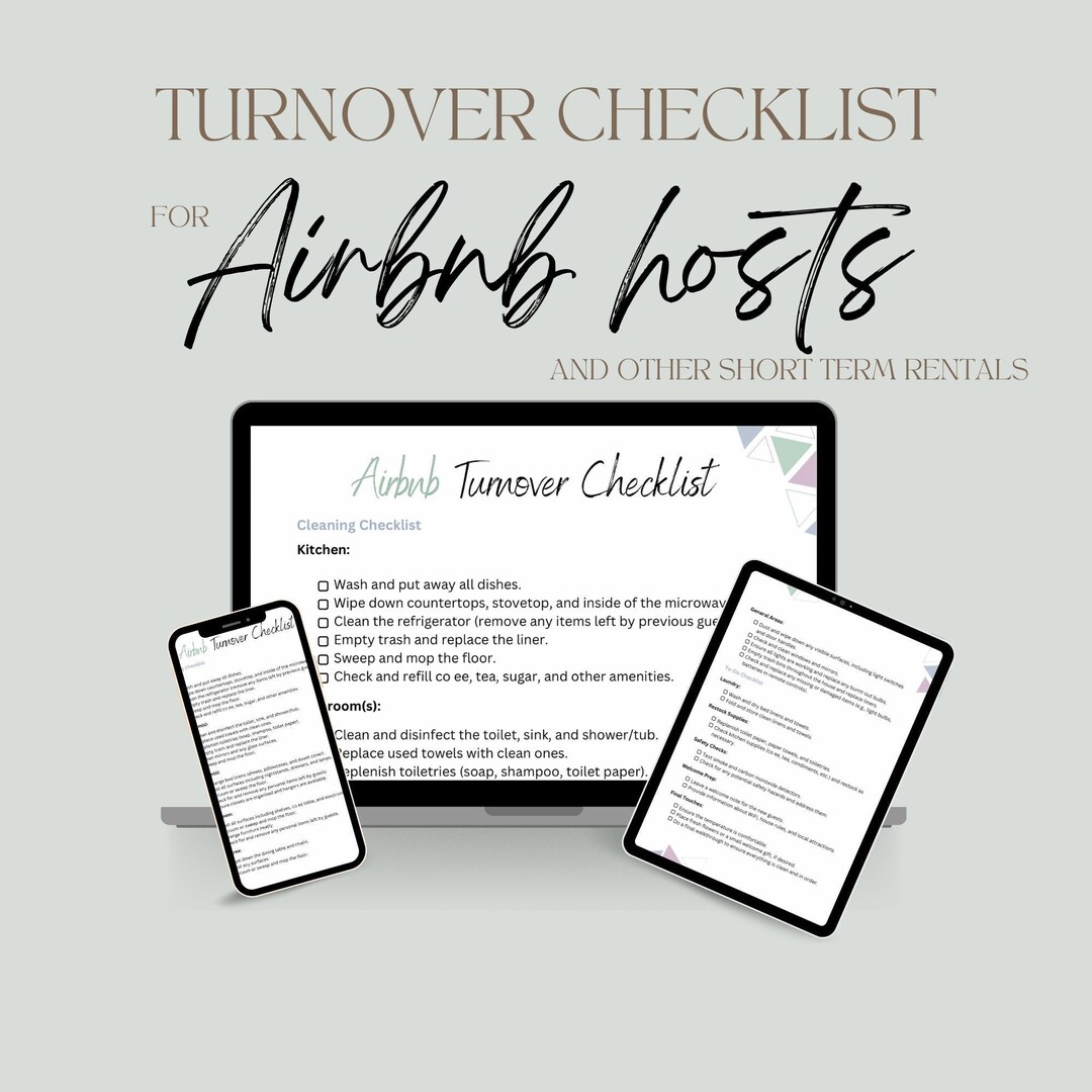Short Term Rental Turnover Checklist for Airbnb Rental Properties ...