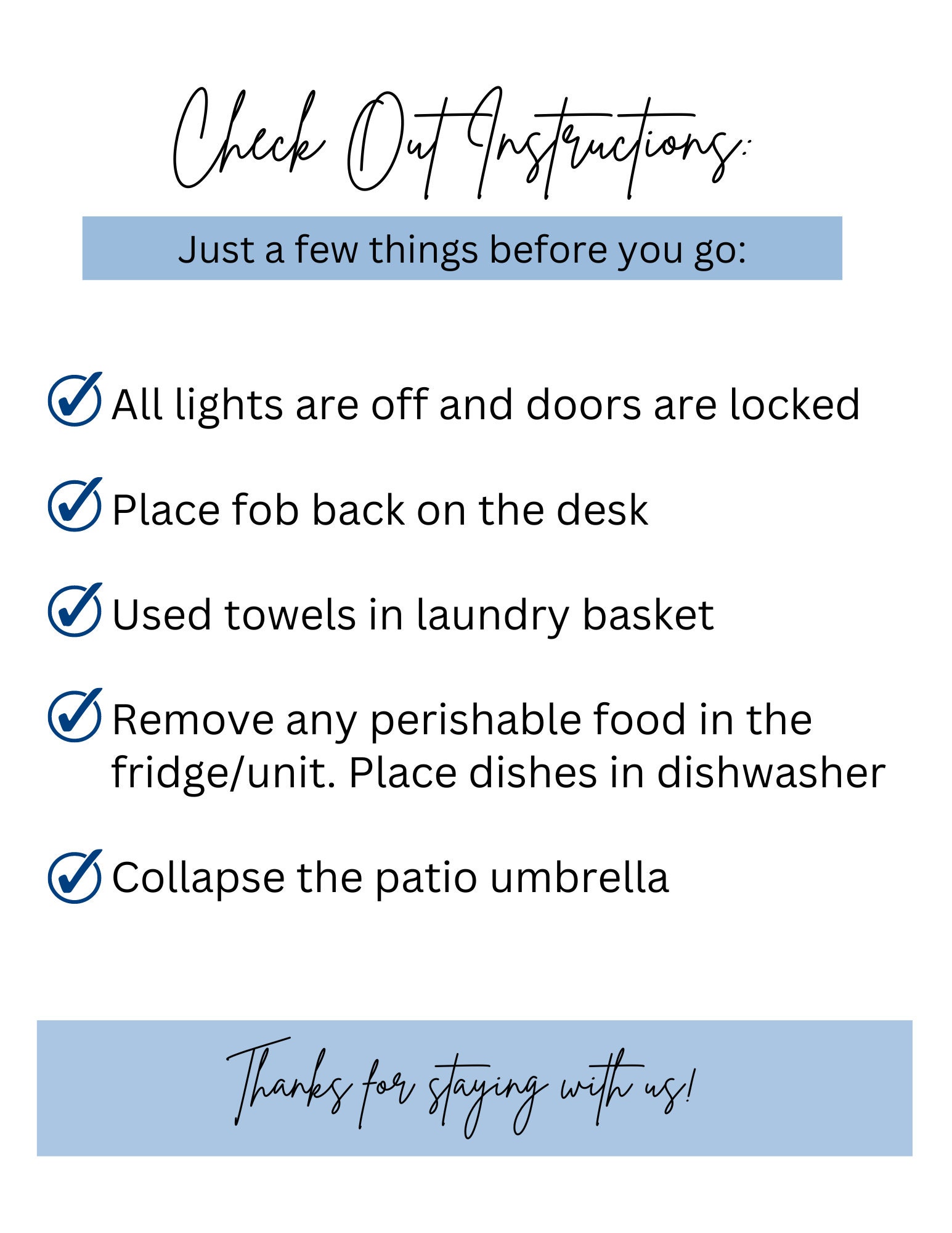 Simple Blue Box Theme Templates for Airbnb Guidebook and Printouts ...