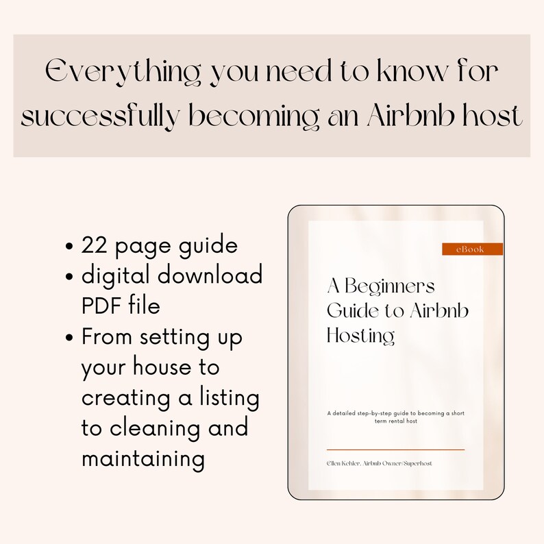 How to Host on Airbnb Ebook | Guide to Becoming a STR Airbnb Host ...