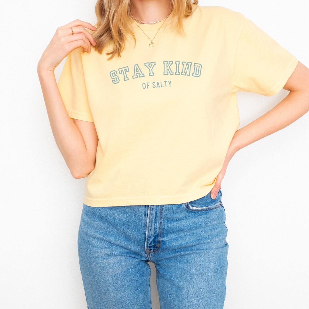 Stay Salty Shirt Cropped Boxy Tee Be Kind Shirt Coconut Girl Shirt ...