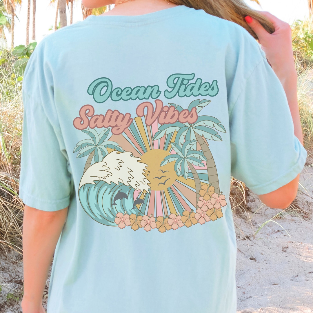Salty Shirt Hibiscus Shirt Coconut Girl Hello Summer Beach Please Retro ...