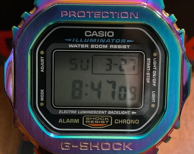 Custom Casio G-shock Full Metal GMWB5000 (multi-color Case) With 5600E ...