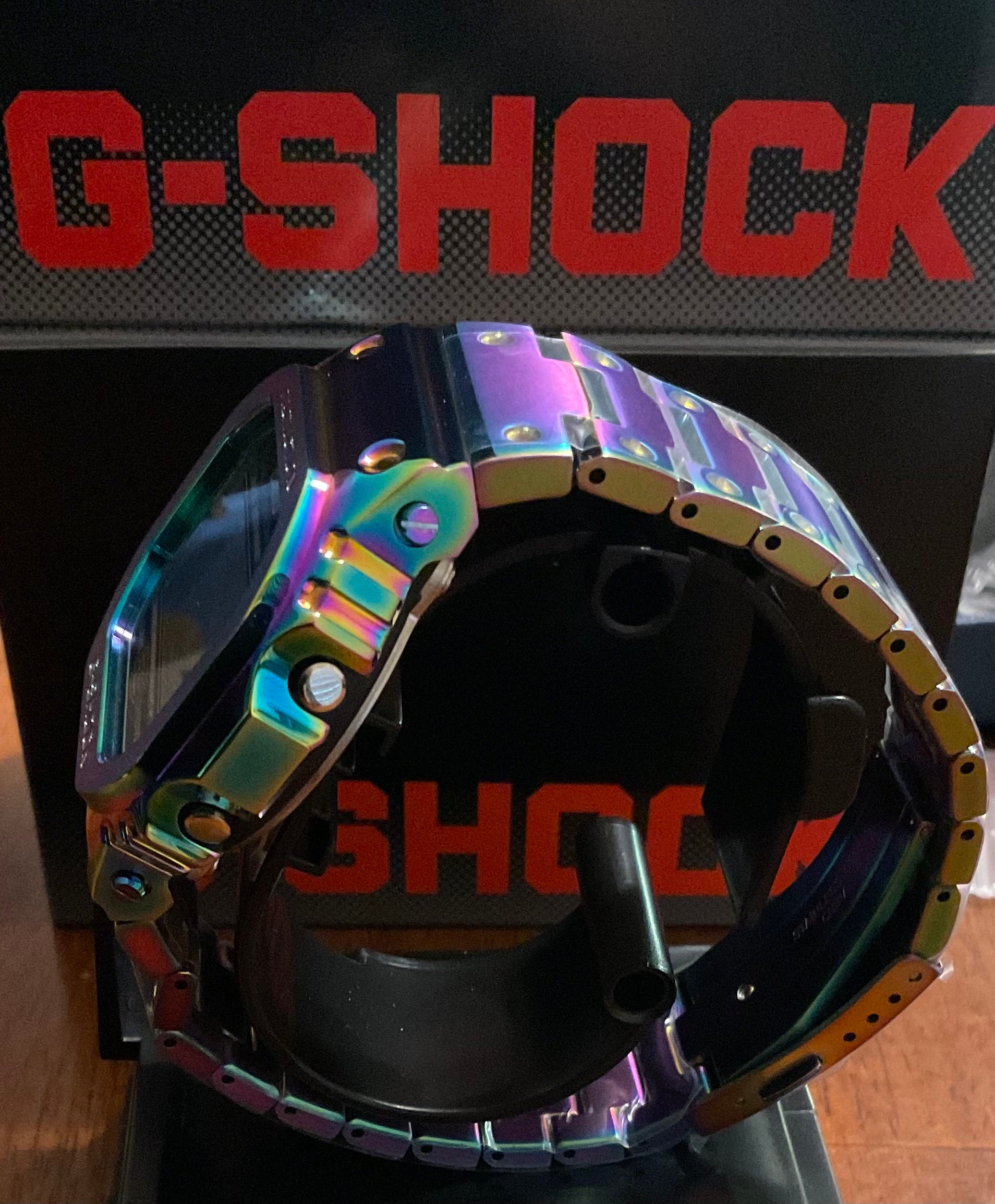 Custom Casio G-shock Full Metal GMWB5000 multi-color Case With 5600E ...