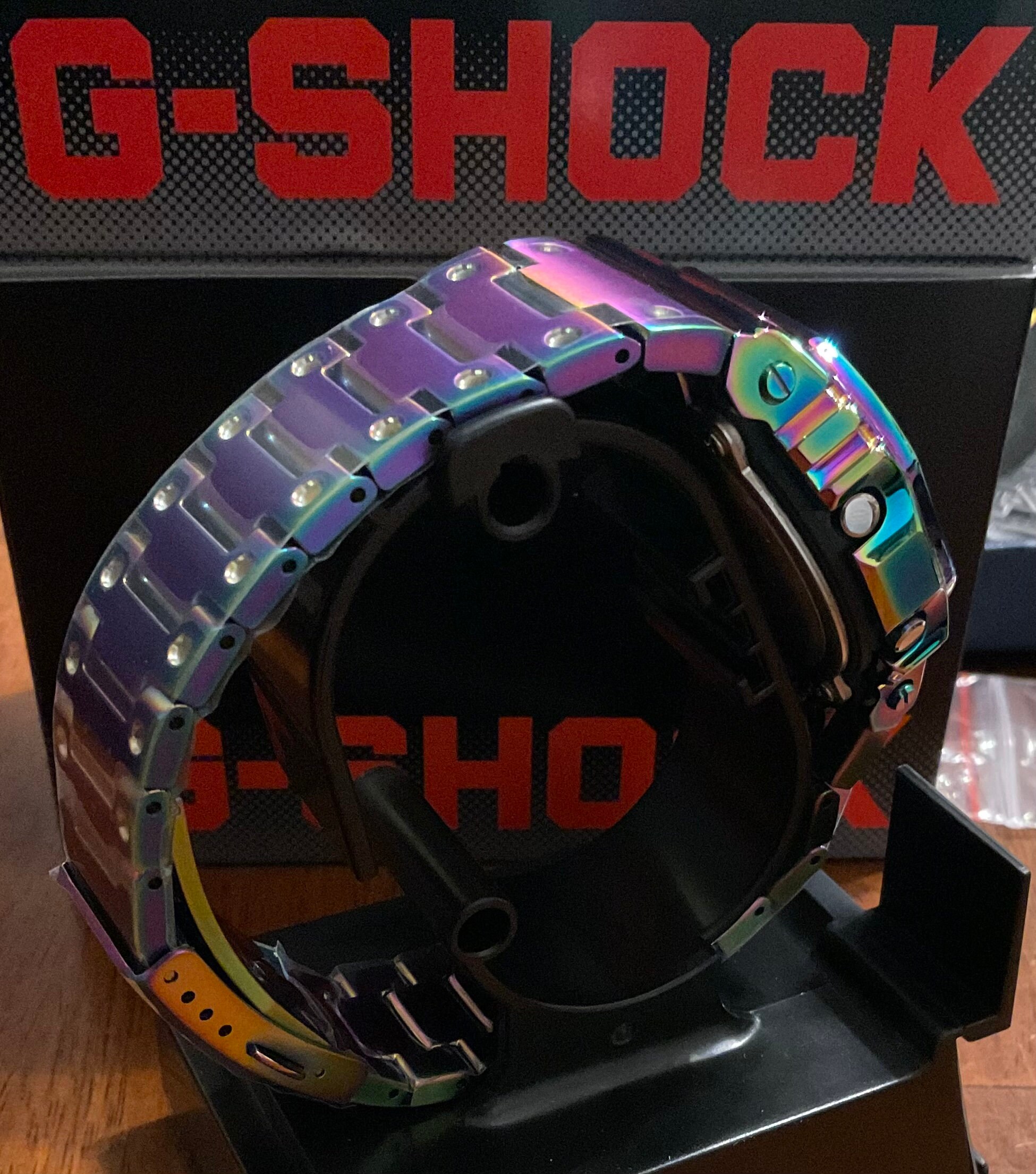 Custom Casio G-shock Full Metal GMWB5000 multi-color Case With 5600E ...