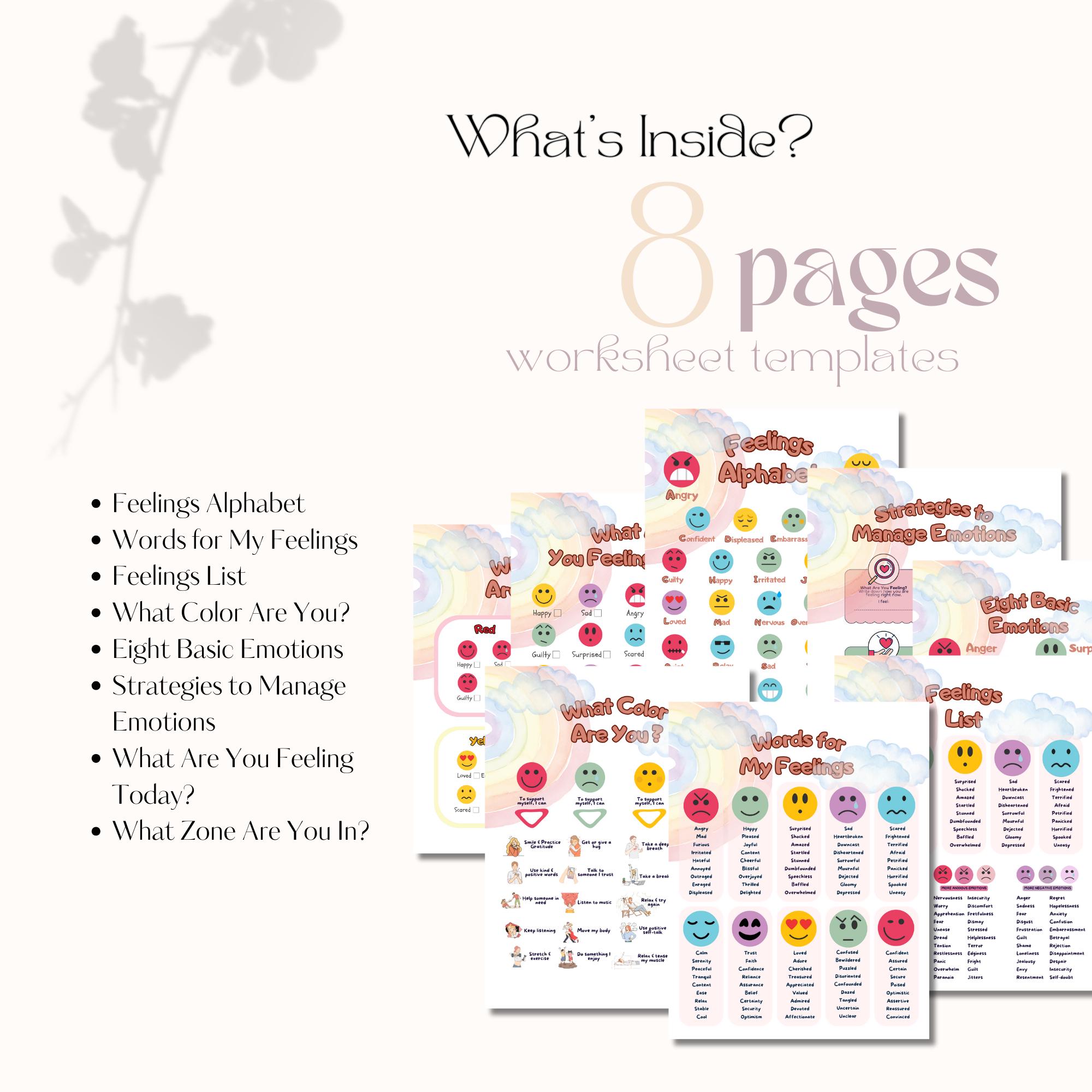 Feelings Emotions Coping Skills for Teens & Kids, Social Emotional ...