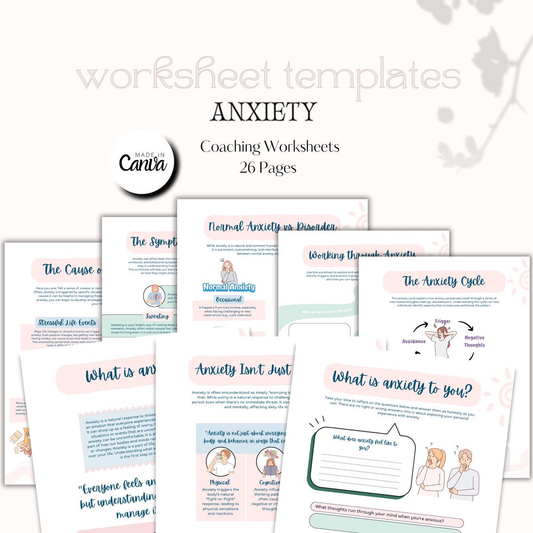 Anxiety Worksheets, Anxiety Therapy Worksheets, Anxiety Relief, Anxiety ...