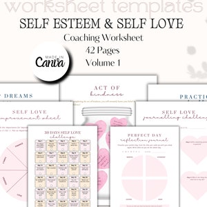 Self Esteem Worksheets, Self Love Worksheet, Confidence Workbook ...