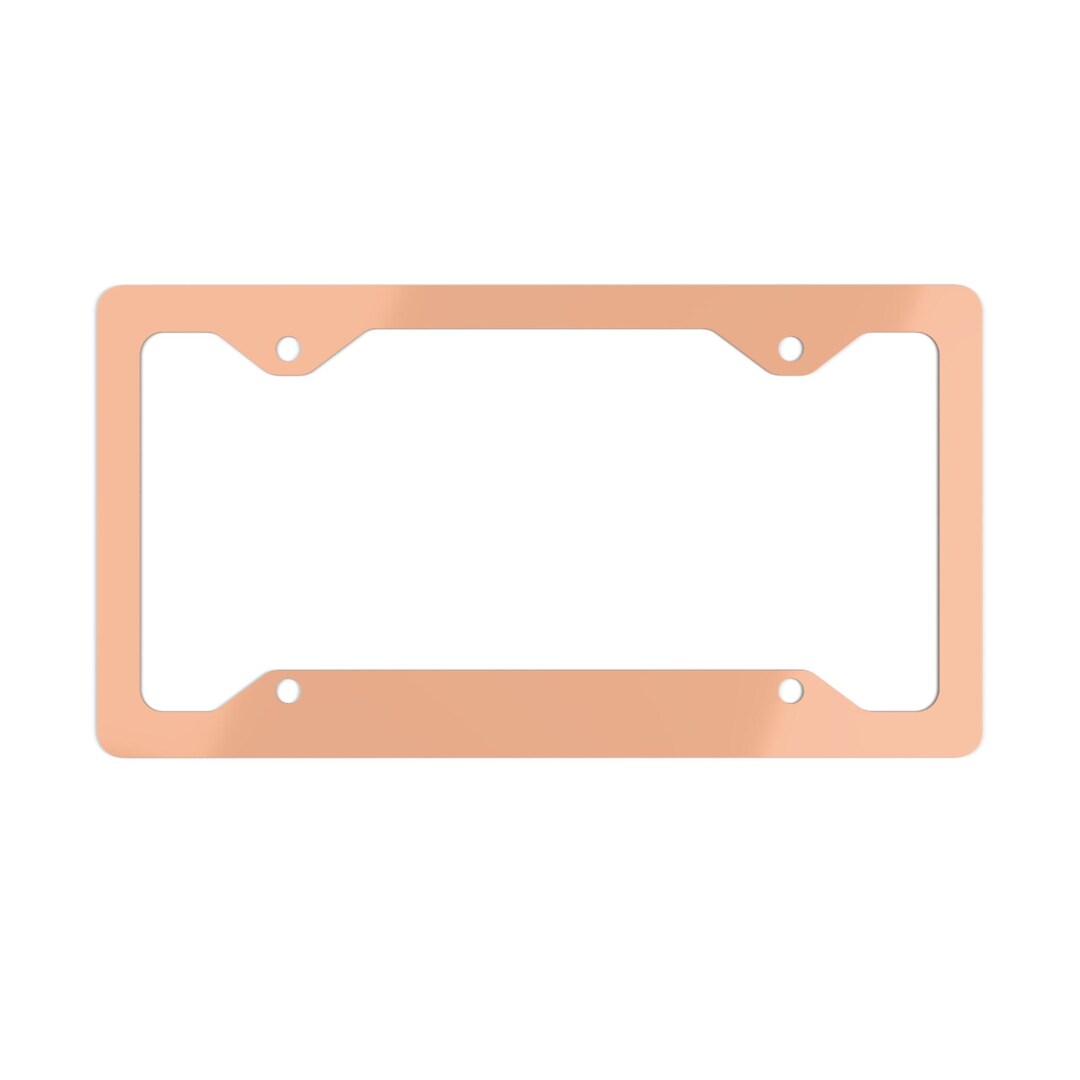 PEACH NECTAR Colored License Plate Frame Glossy Aluminum Car Accessory ...