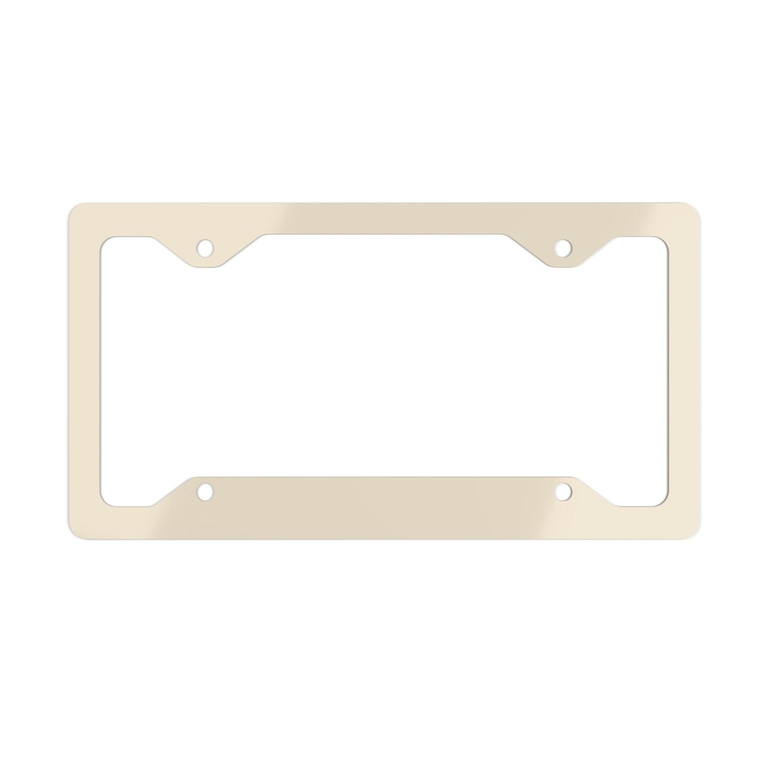 PARCHMENT Colored License Plate Frame Glossy Aluminum Car Accessory ...