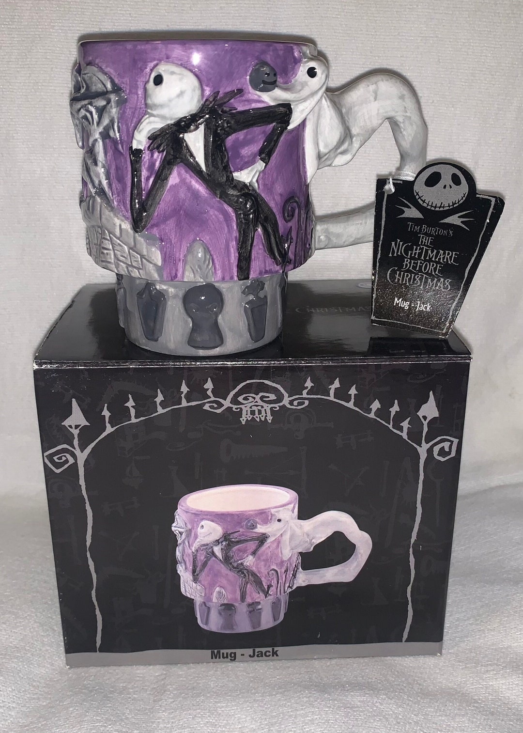 Nightmare Before Christmas Jack Skellington 3D Relief Mug 2001 NECA ...