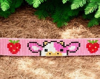 Preppy Handmade Strawberry Cow Print Friendship Bracelet - Etsy