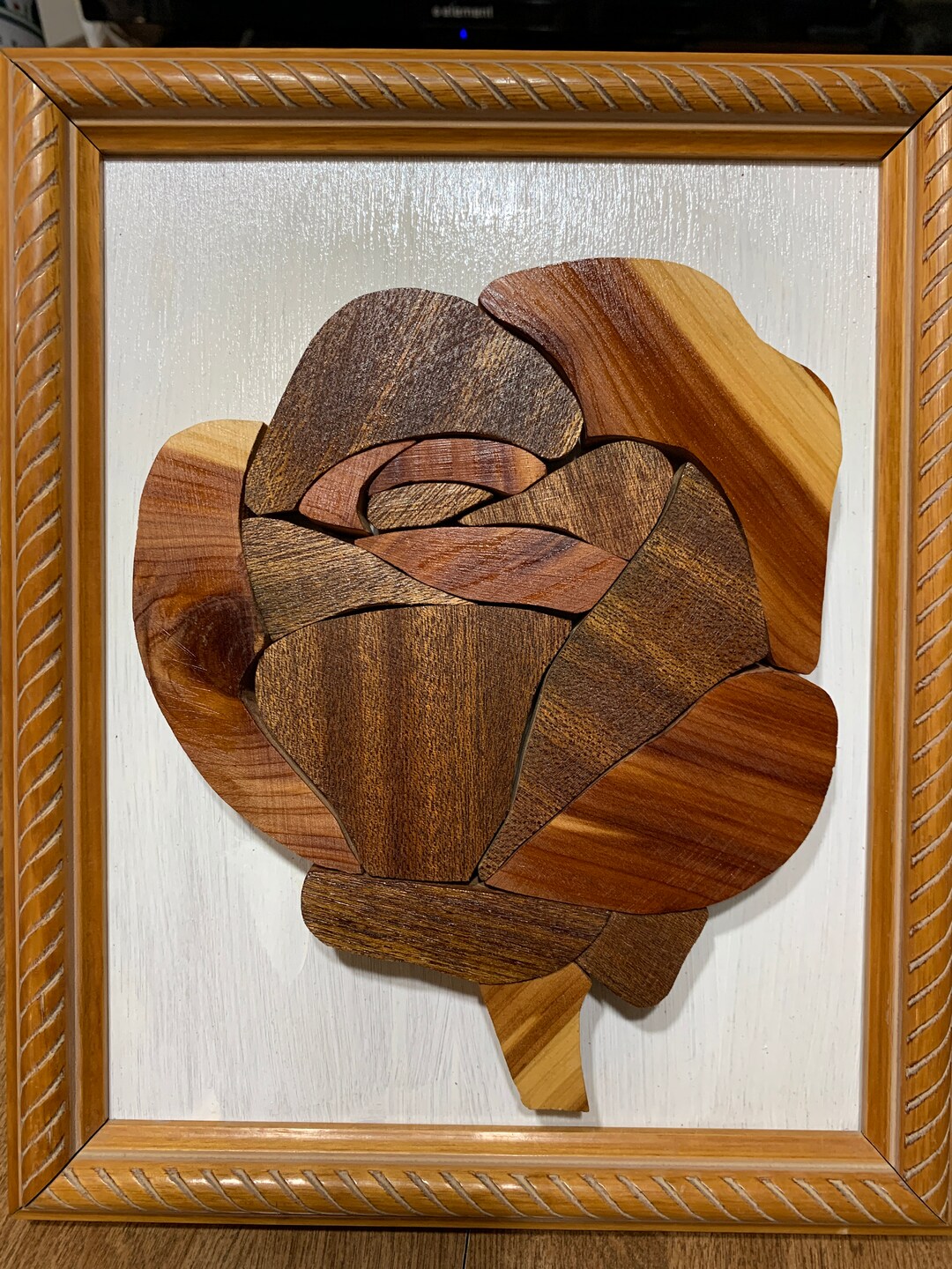 Wood Rose, Flower, Wooden Rose, Wood Art, Framed Art, Rose Gift ...