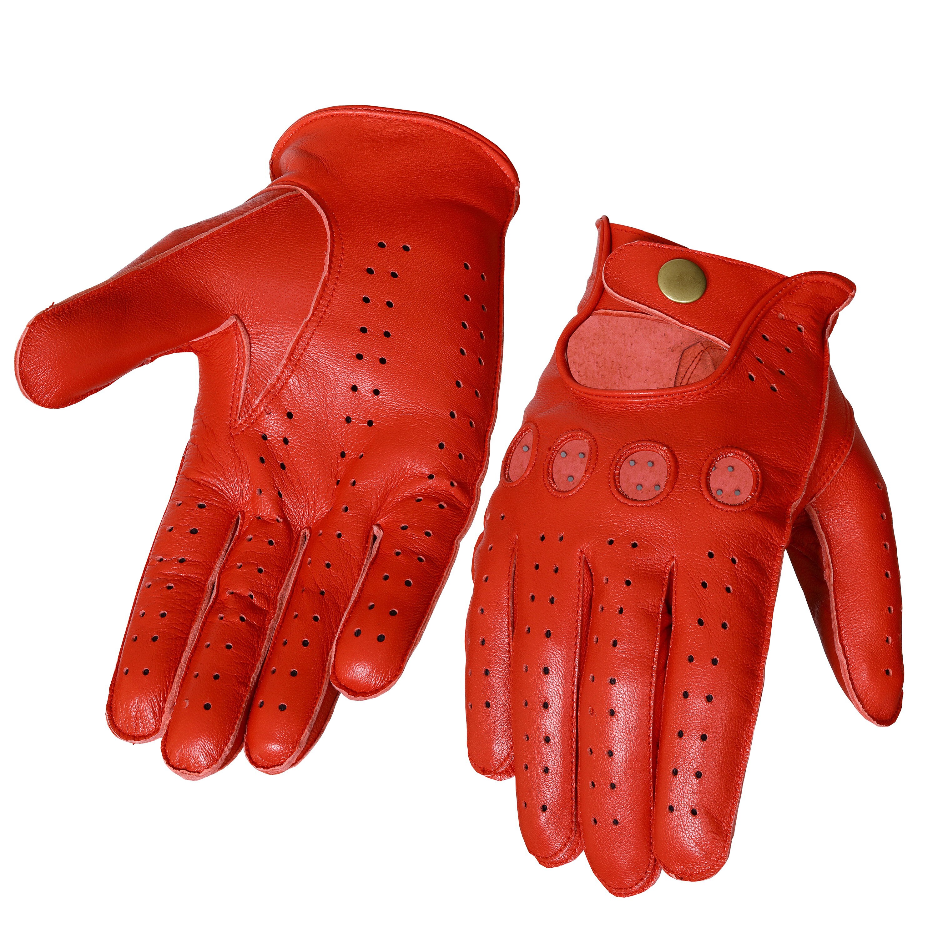 Red Leather Gloves,tan Leather Driving Gloves, Mens Knuckle Gloves ...