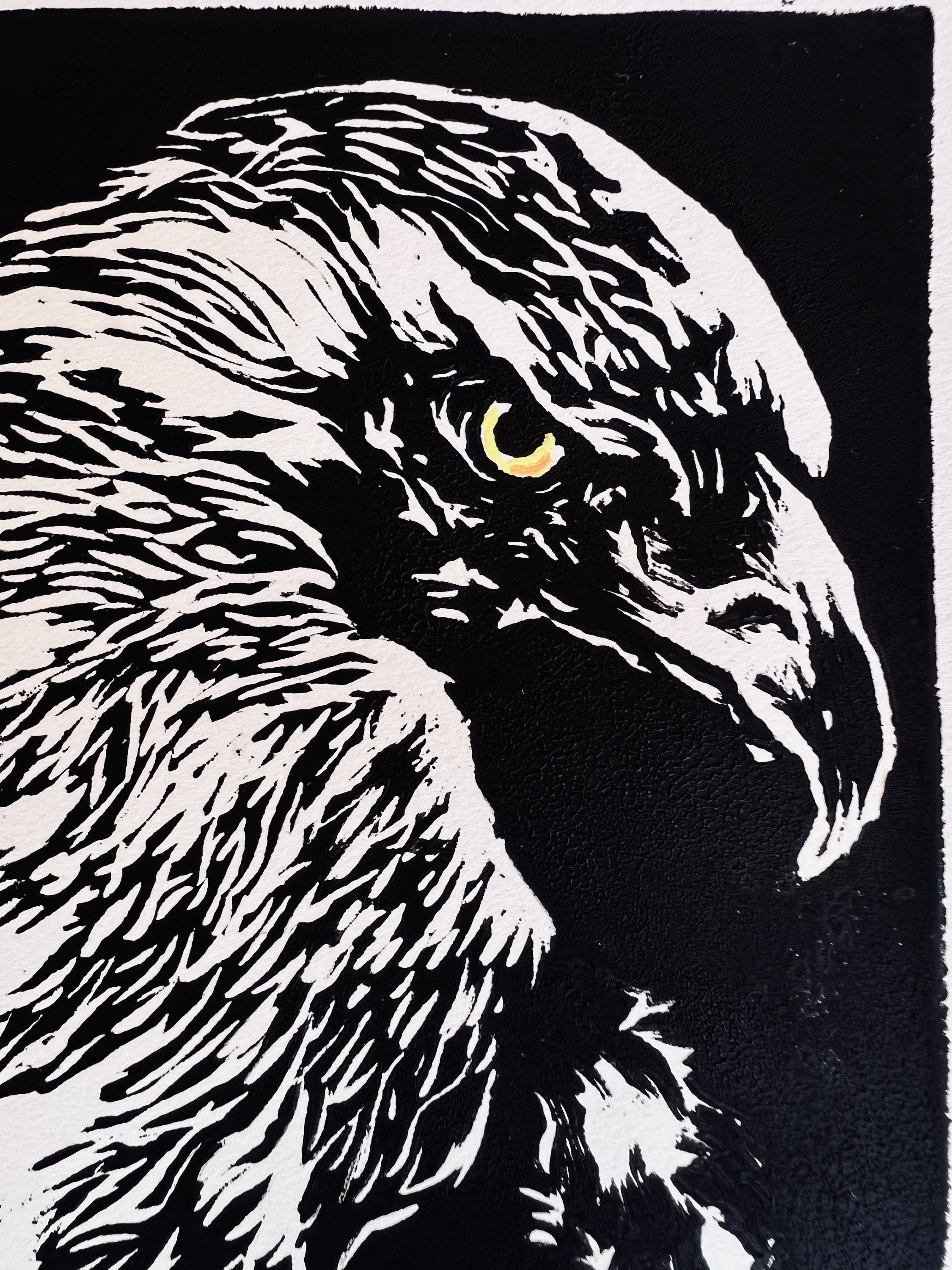 Eagle - Original Artwork Linocut Print - Etsy