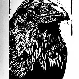Crow - Original Artwork Linocut Print - Etsy
