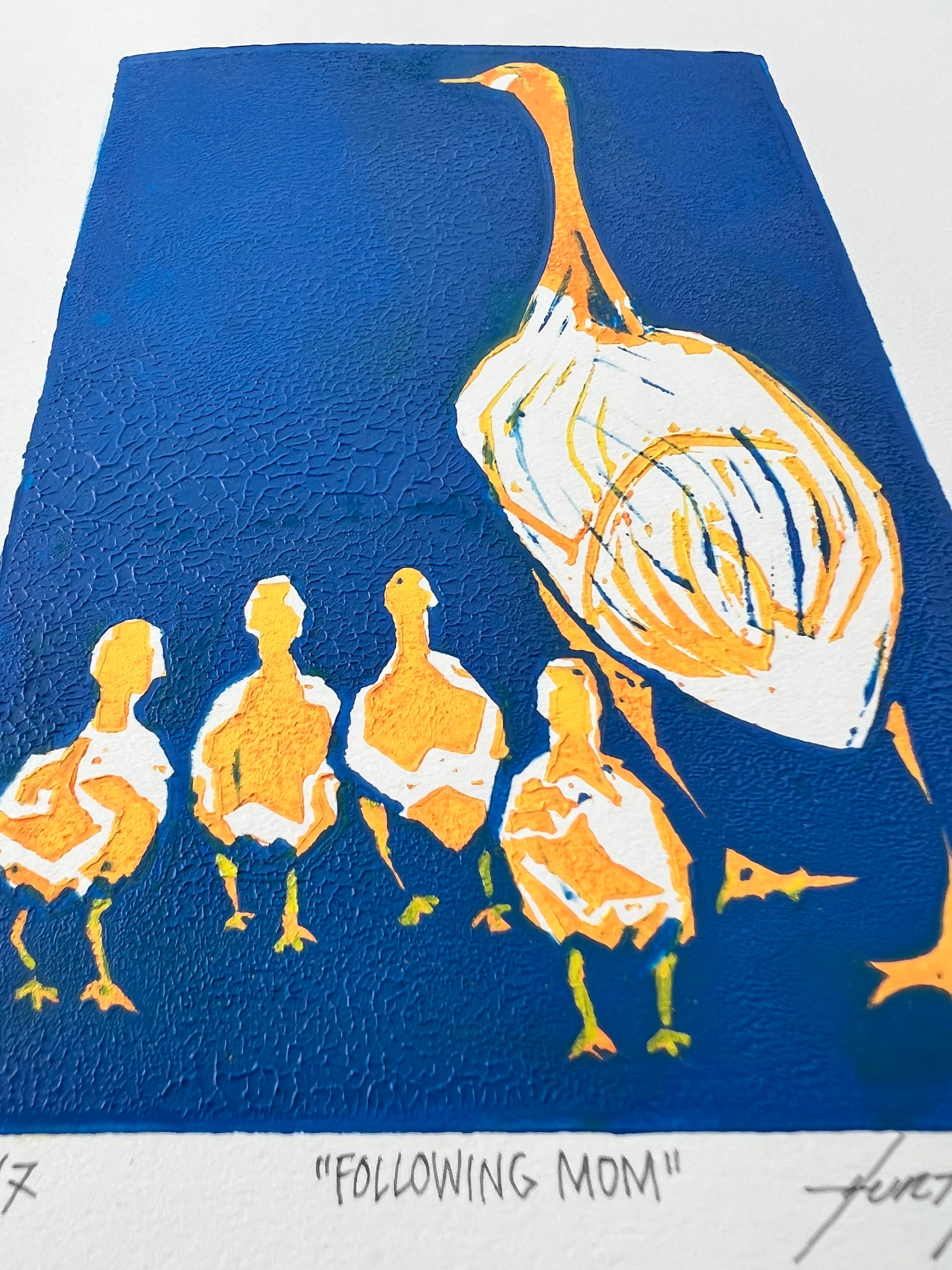 Following Mom - Original artwork linocut print sold by Sore | SKU ...