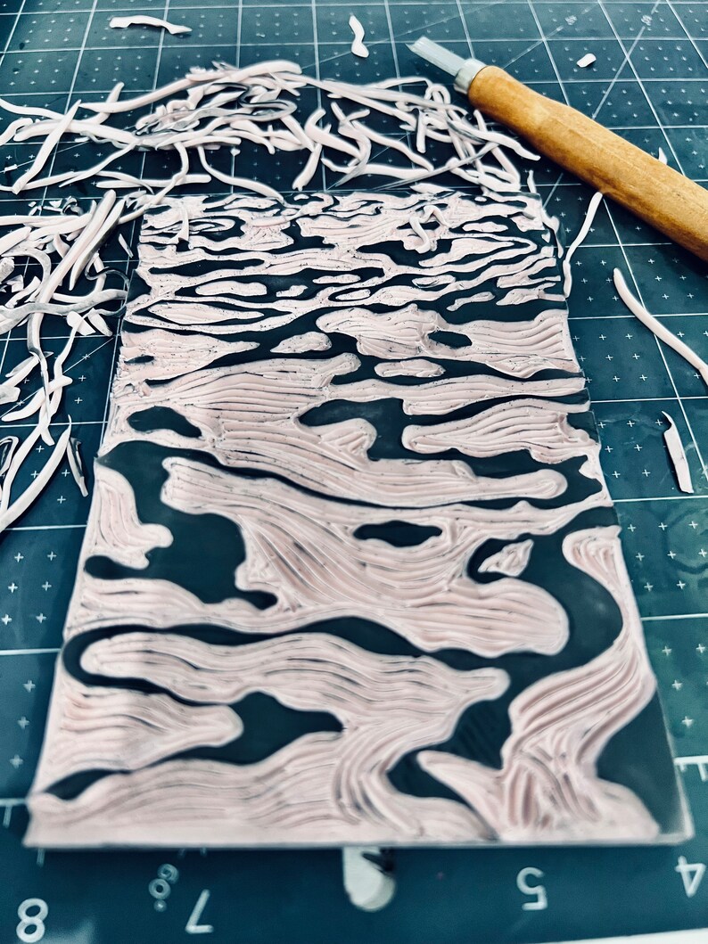 Liquid - Original Artwork Linocut Print - Etsy
