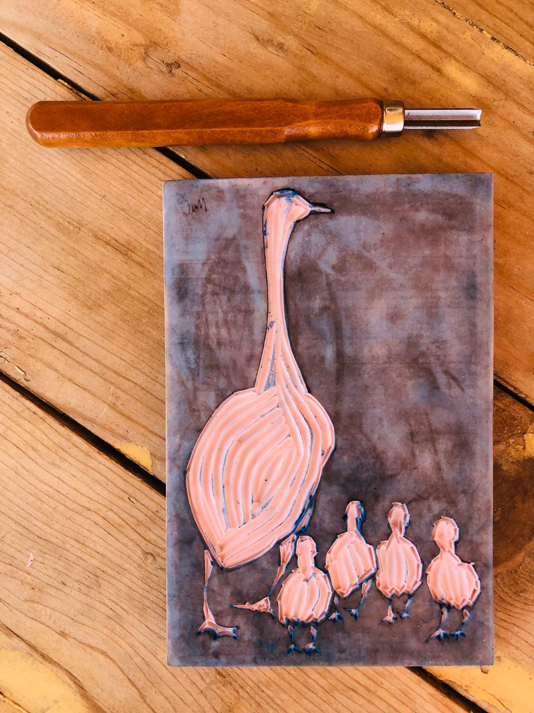 Following Mom - Original artwork linocut print sold by Sore | SKU ...