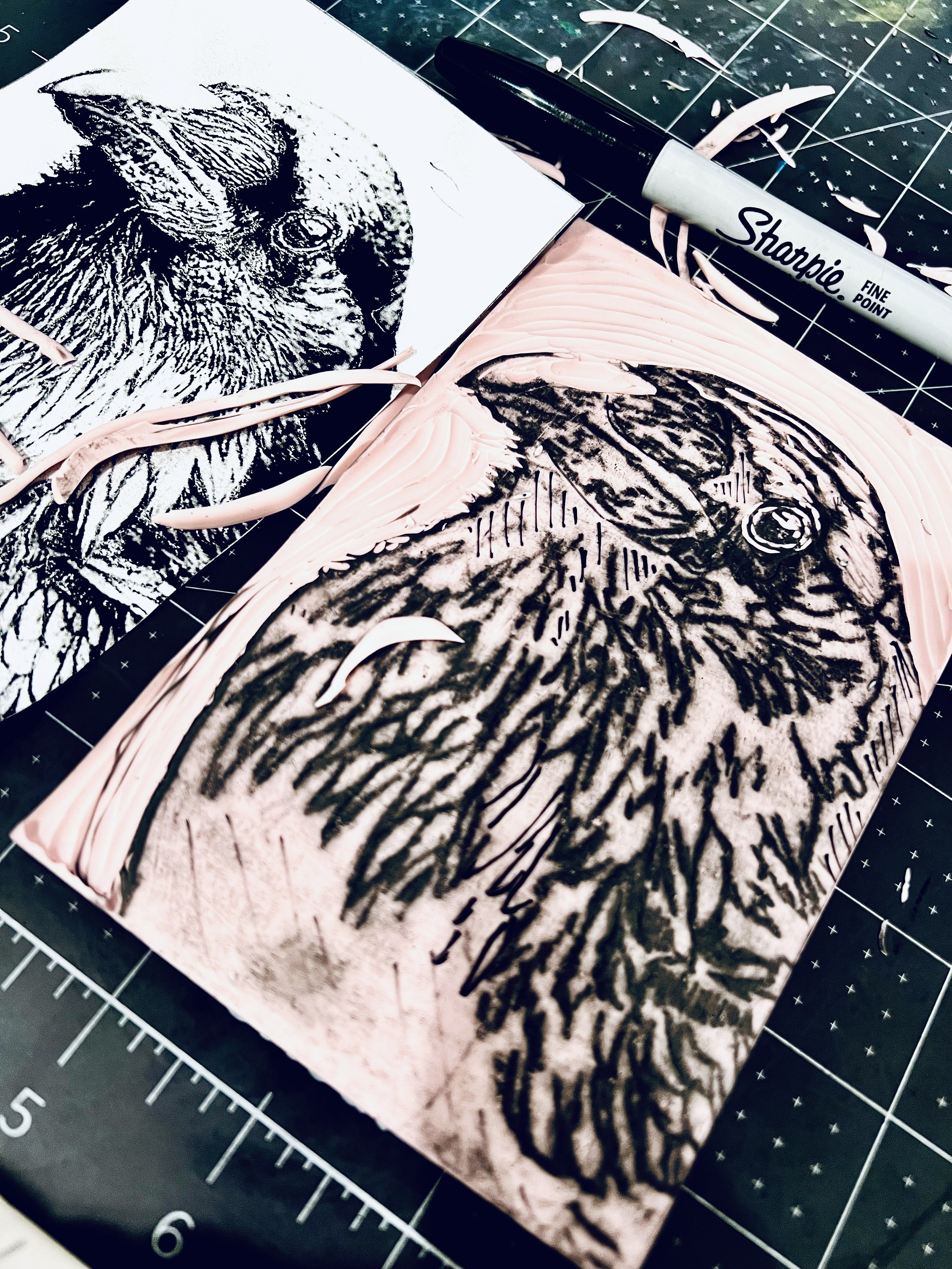 Crow Original Artwork Linocut Print - Etsy