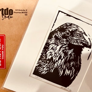 Crow - Original Artwork Linocut Print - Etsy