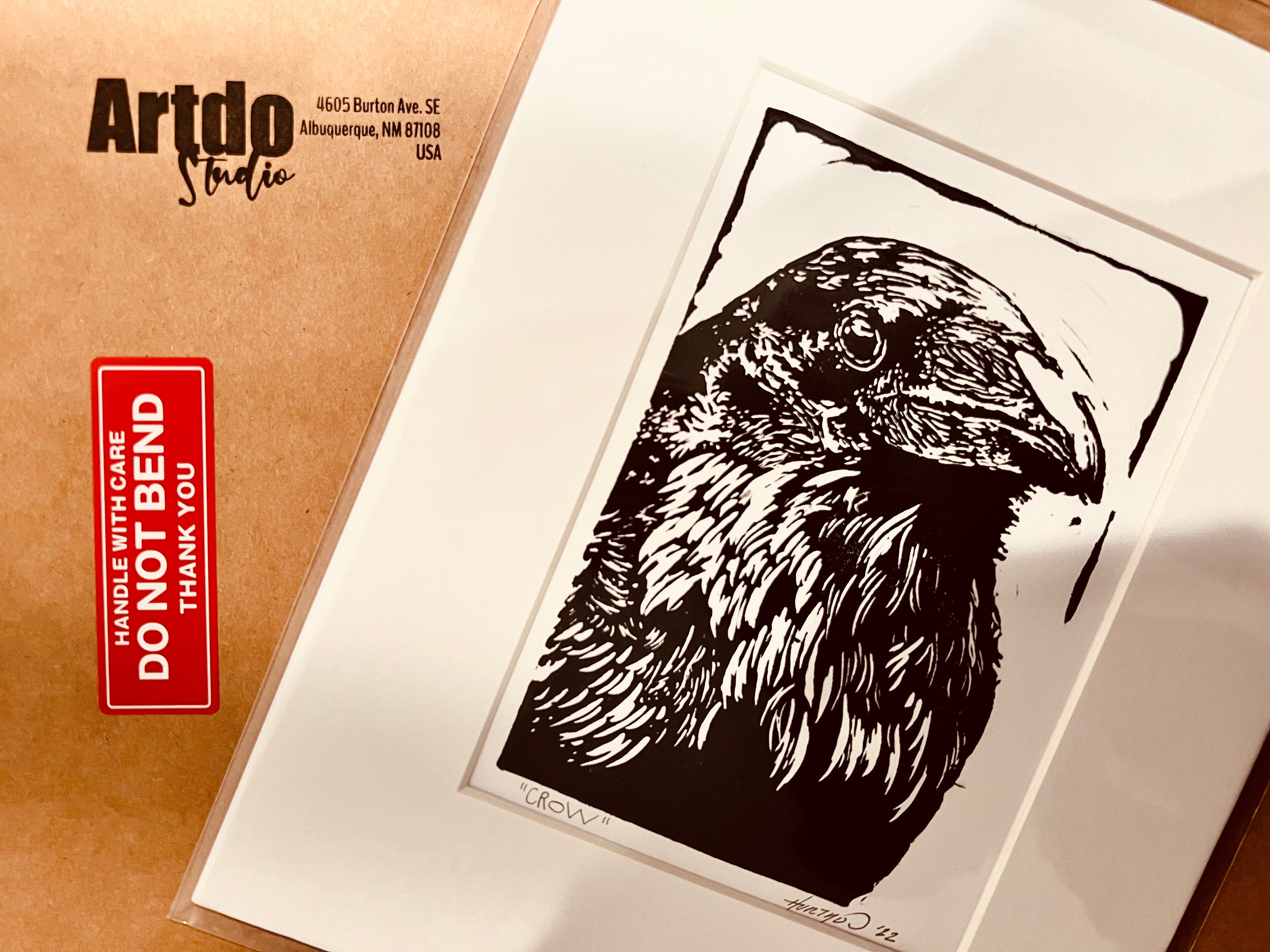 Crow - Original Artwork Linocut Print - Etsy