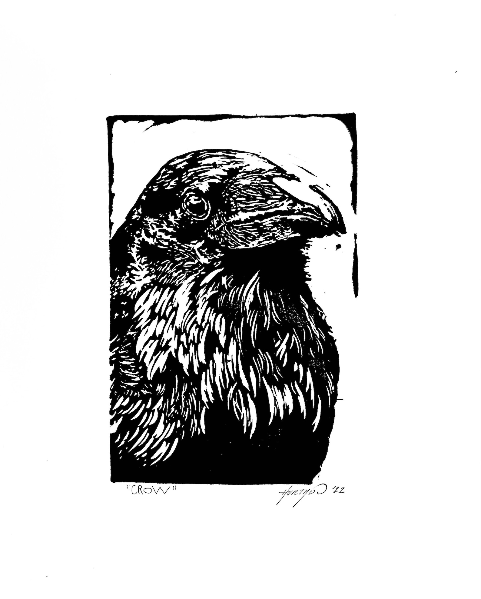 Crow Original Artwork Linocut Print - Etsy