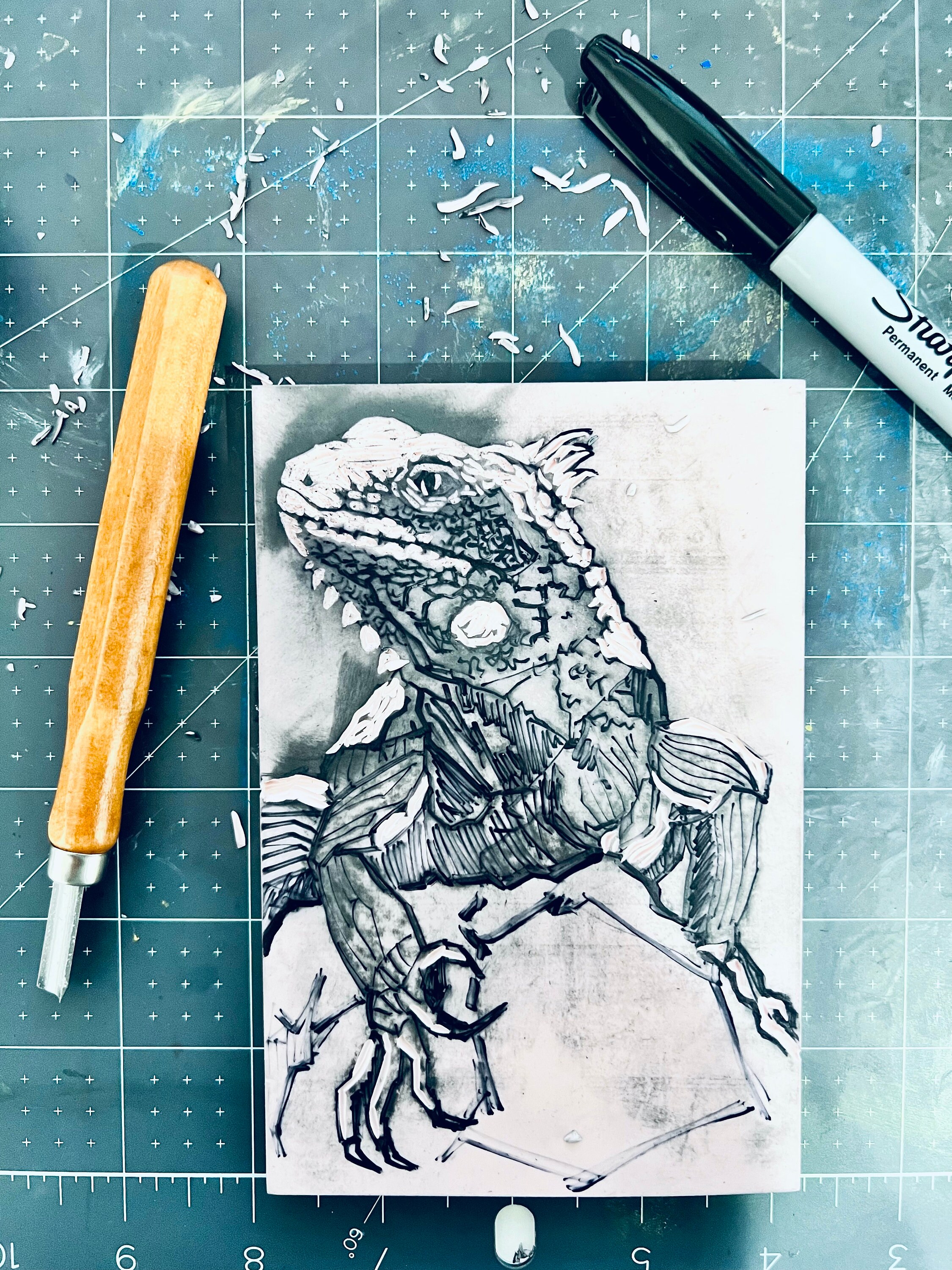 Iguana - Original Artwork Linocut Print - Etsy