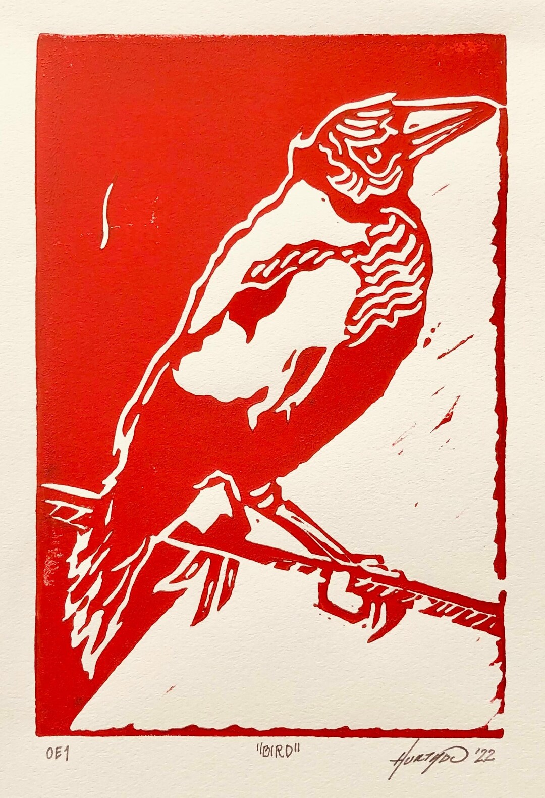 Bird - Original Artwork Linocut Print - Etsy