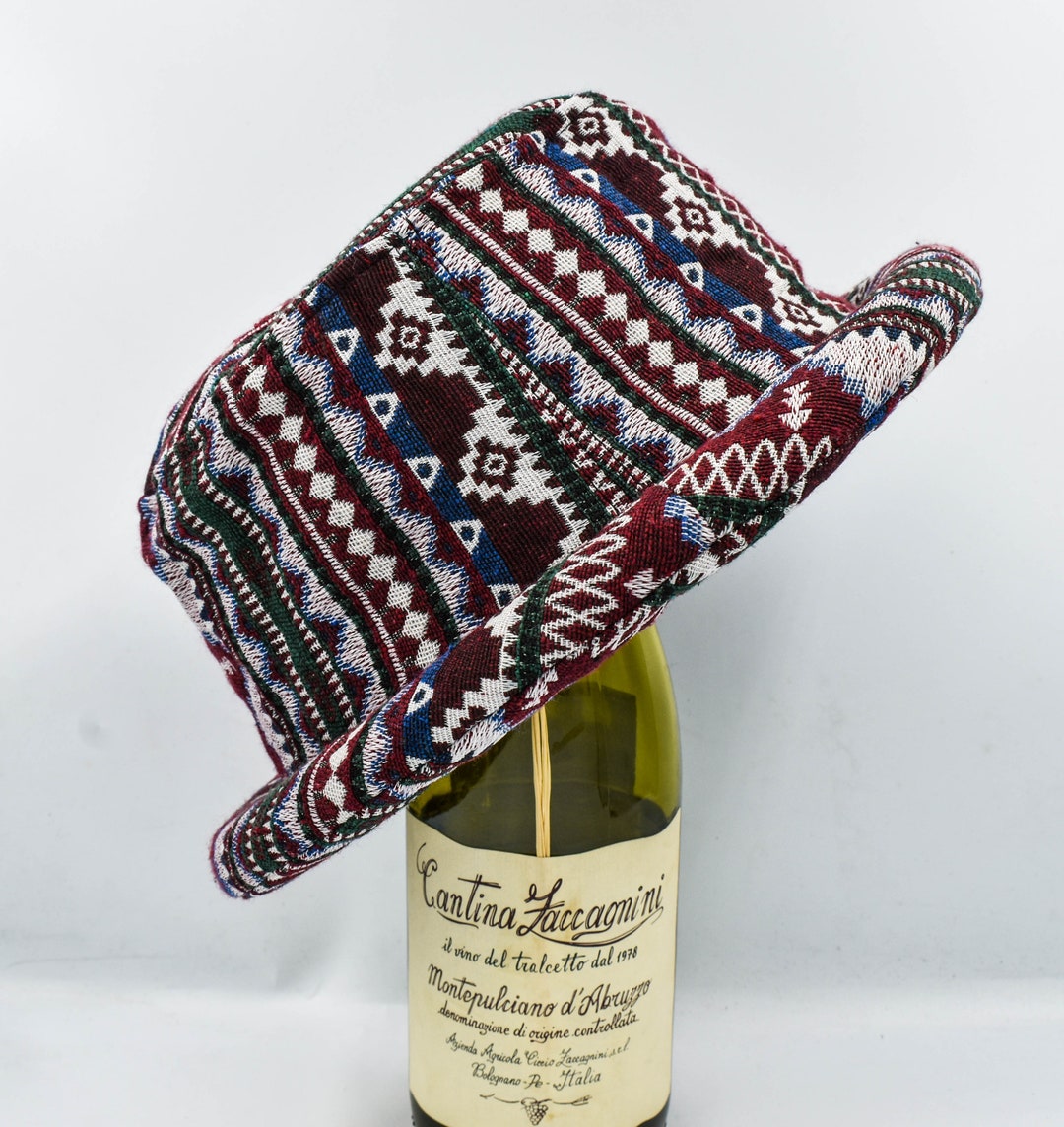 Gray Bucket Hat, Boho Hat, Roll Brim Hat, Thai Hat, Festival Hat ...