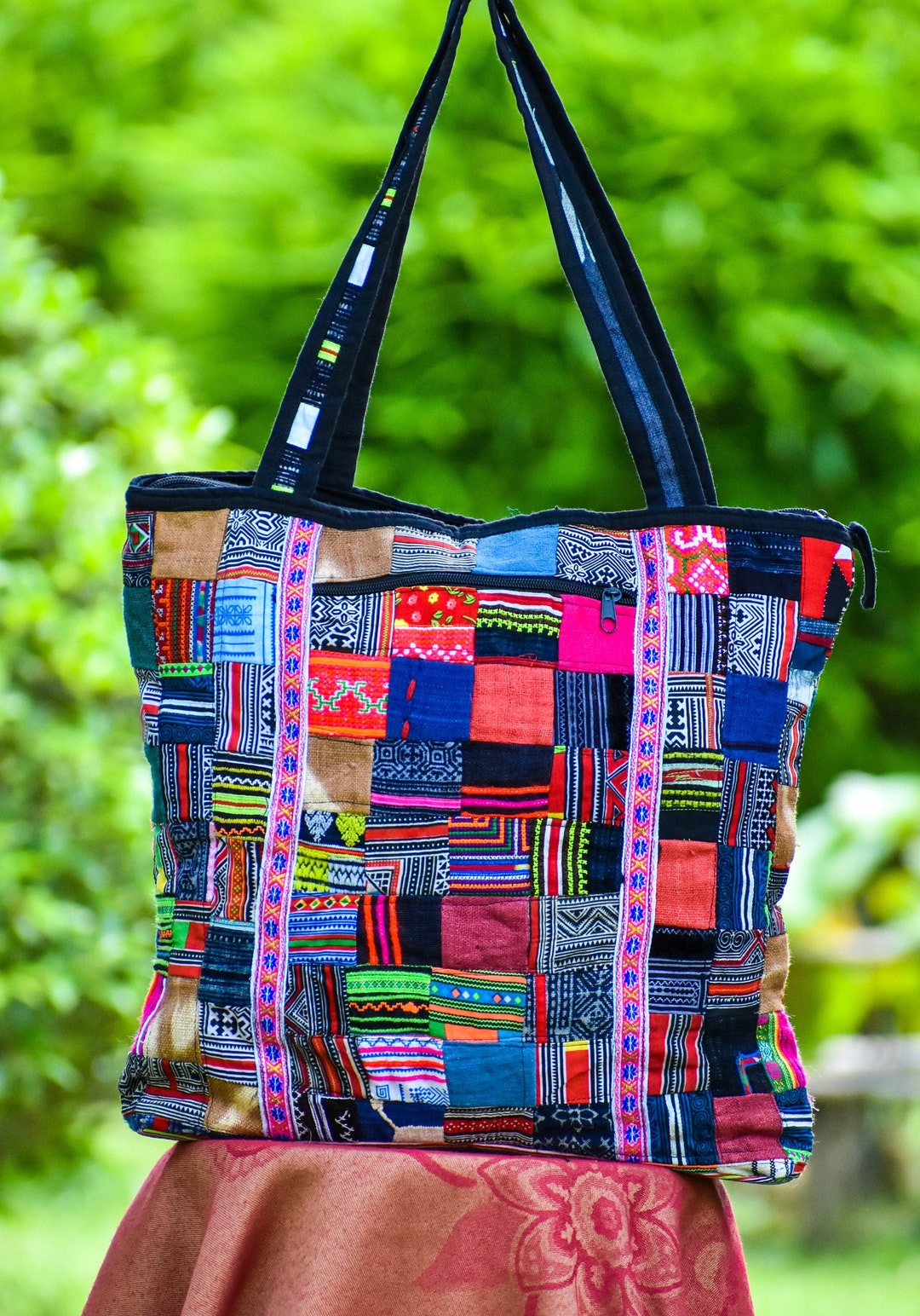 Patchwork Tote Bag, Hippie Tote Bag, Large Shoulder Bag, Re-usable ...