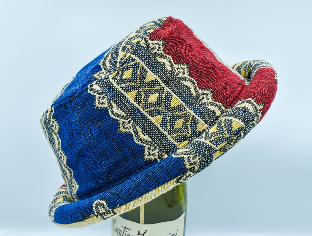 Bucket Hat Hippie, Boho Hat, Roll Brim Hat, Tri-color Hat, Festival Hat ...