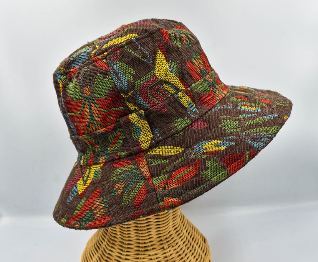 Colorful Fedora Hat, Tribal Bucket Hat, Floppy Hat, Jungle Hat, Thai ...