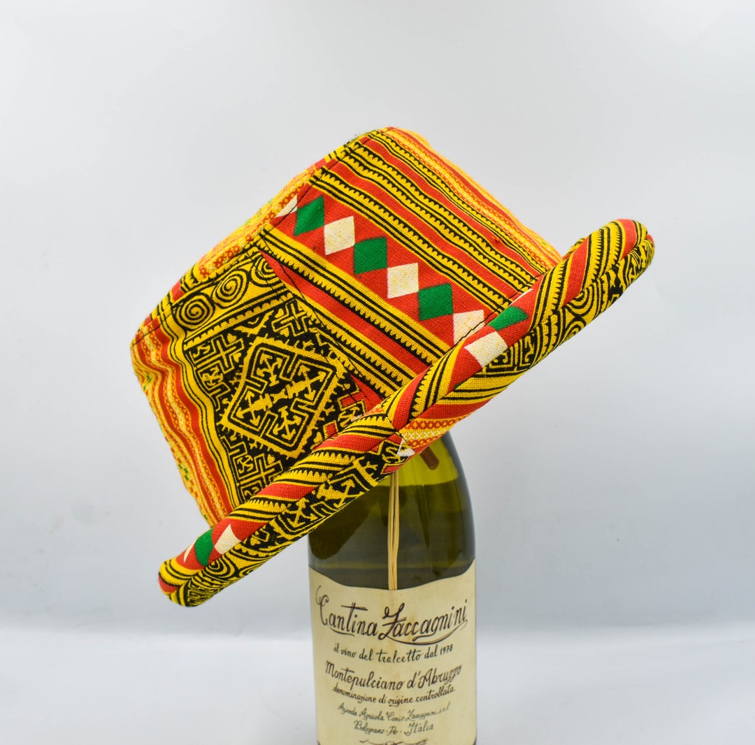 Hippie Bucket Hat, Roll Brim Hat, Boho Hat, Thai Hat, Festival Hat ...