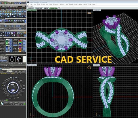 CAD Ring Service, Custom Engagement Ring Handmade Design Wedding Band ...