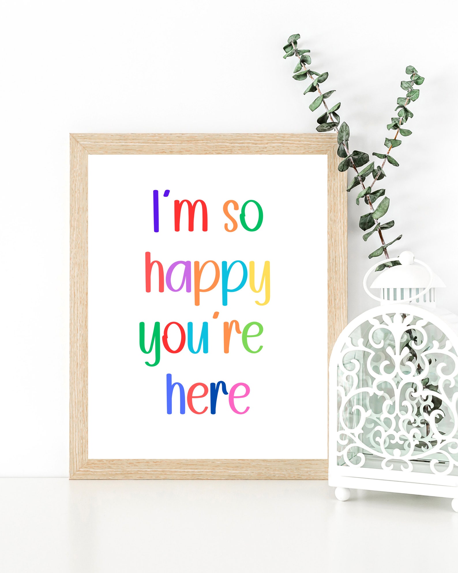 I'm so Glad You're Here, Classroom Poster Print, Colorful Classroom ...