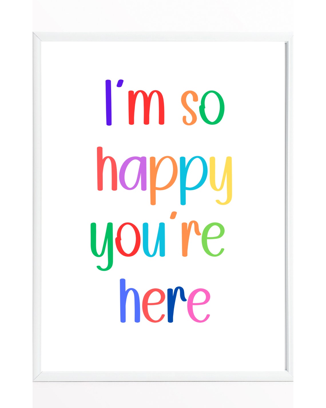I'm so Glad You're Here, Classroom Poster Print, Colorful Classroom ...