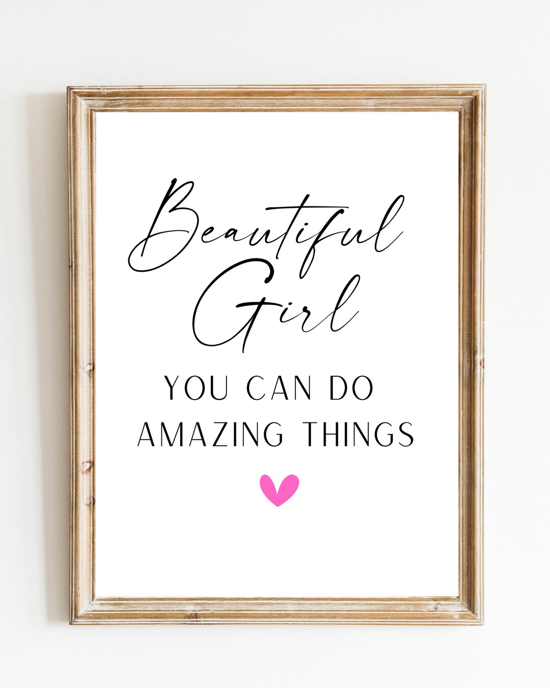 Beautiful Girl Sign Printable, Girls's Room Sign Print, Inspirational ...