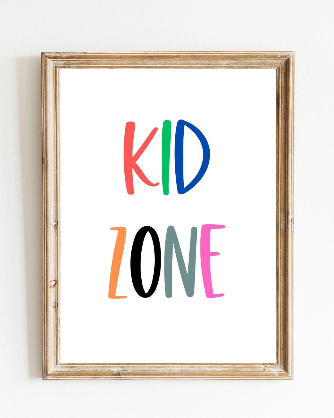 Kids Zone Printable Sign / Classroom Nursery Printable Wall Art Sign ...