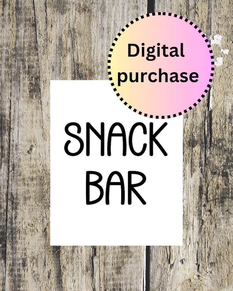 Snack Bar Instant Download Printable / Wedding Snack Bar Printable ...