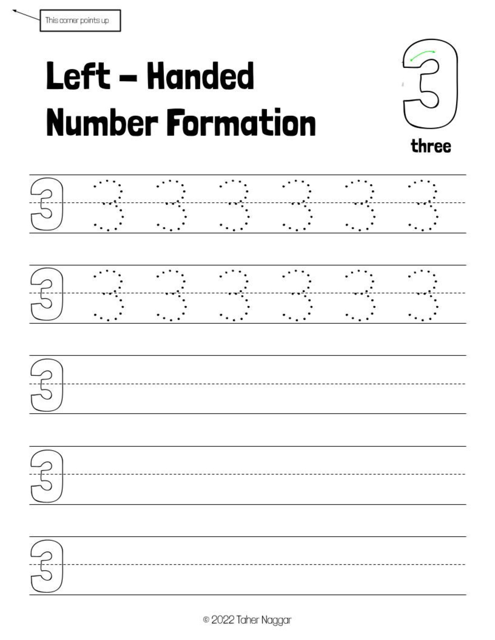 Left-handed Number Formation - Tracing and Practice - Etsy