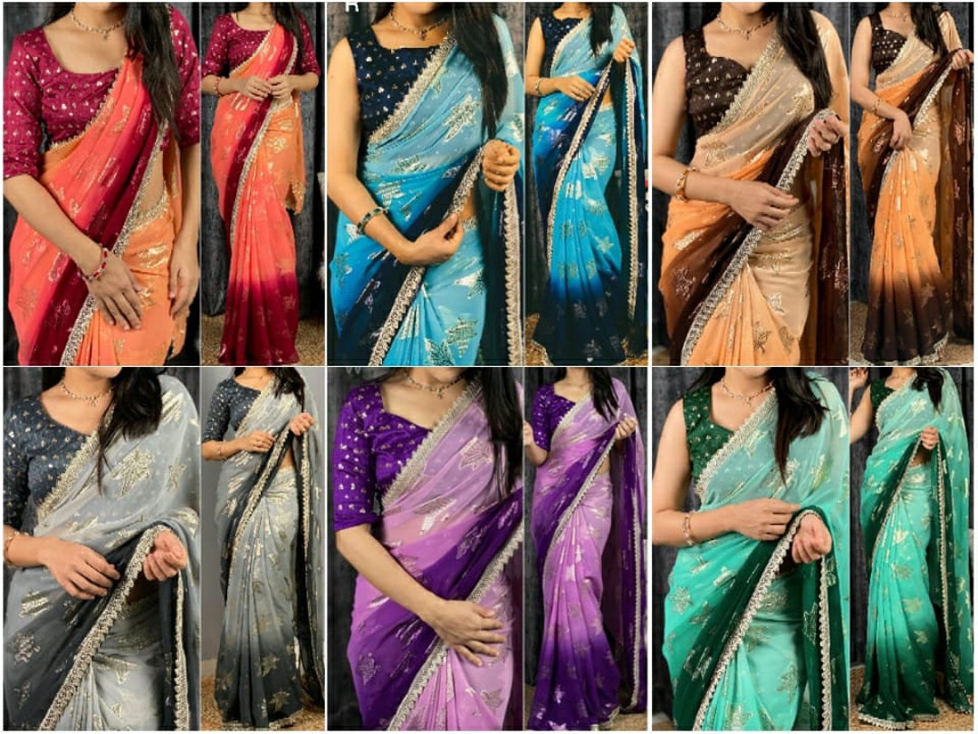 Presenting Most Expensive Saree for Women Partywear Georgette - Etsy