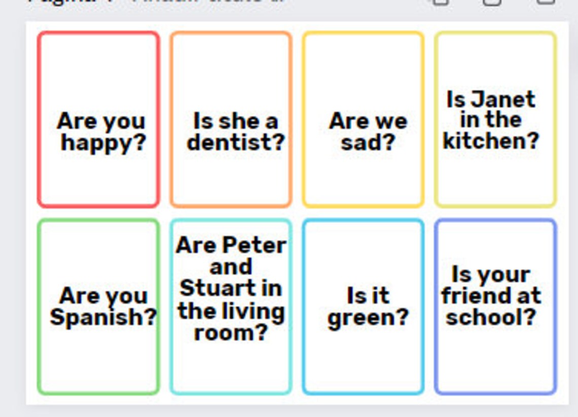 The Verb to Be Game - Etsy