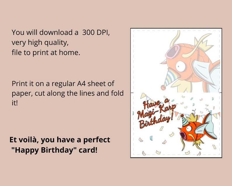Pokémon Happy Birthday Card Magikarp Birthday Card Pokemon - Etsy