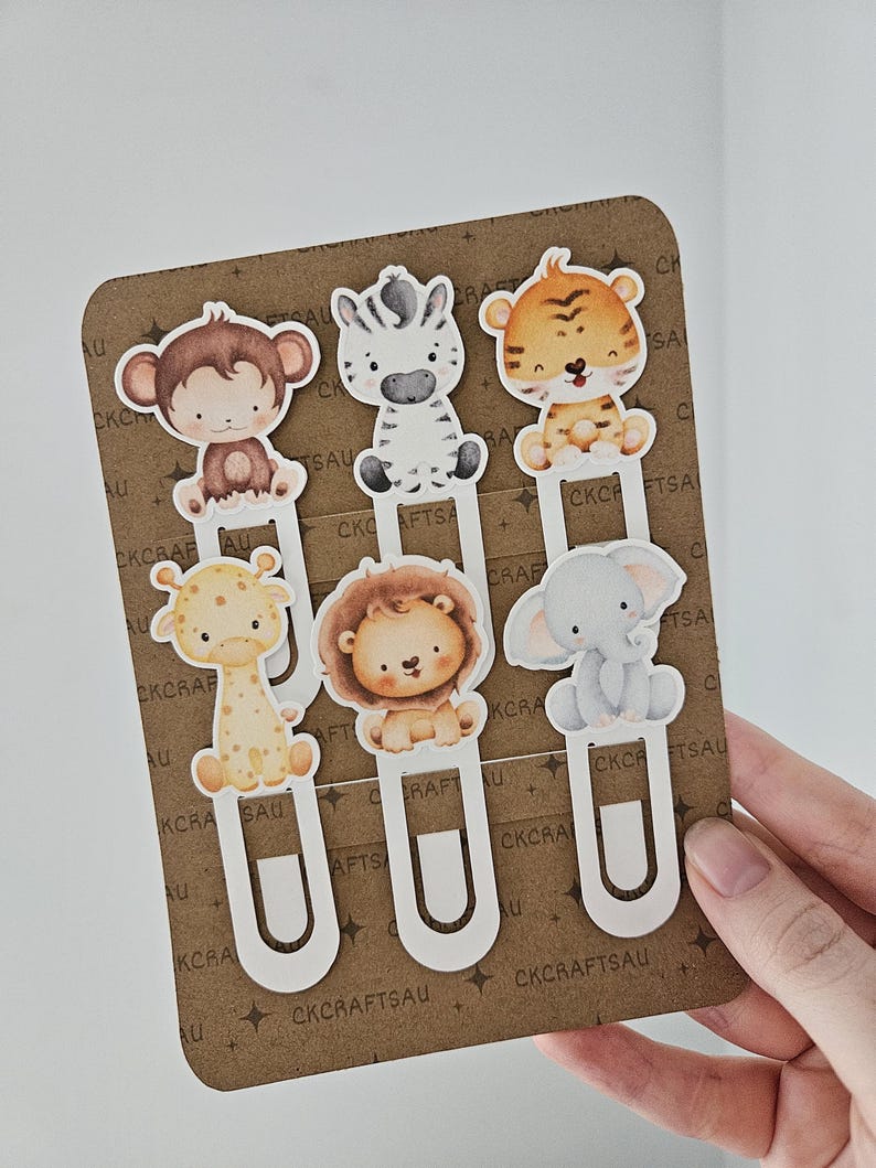 Adorable Safari Bookmarks for Kids' Parties and Reading Delights ...
