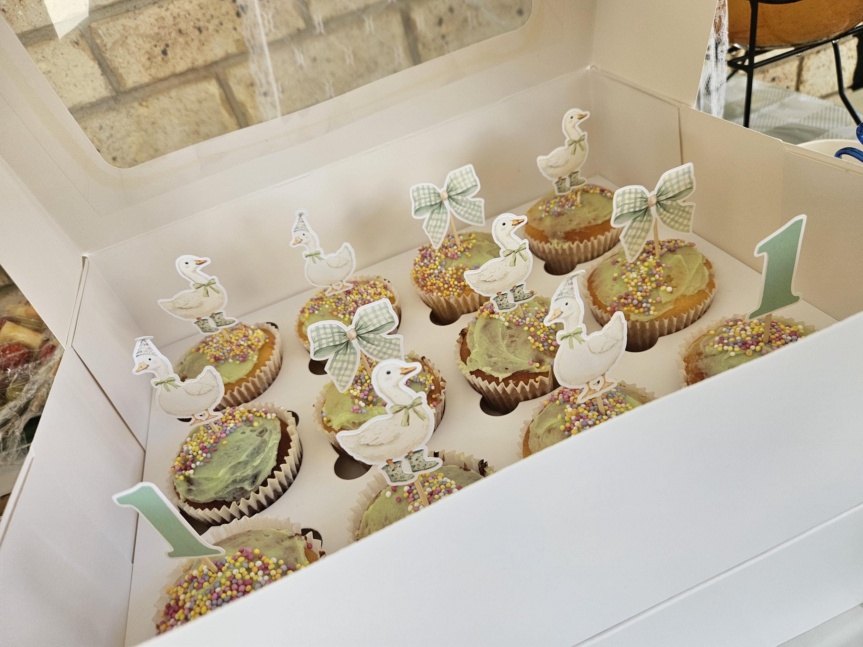 Goose Cupcake Toppers for One Silly Goose Party, Handcrafted Cake Decor ...