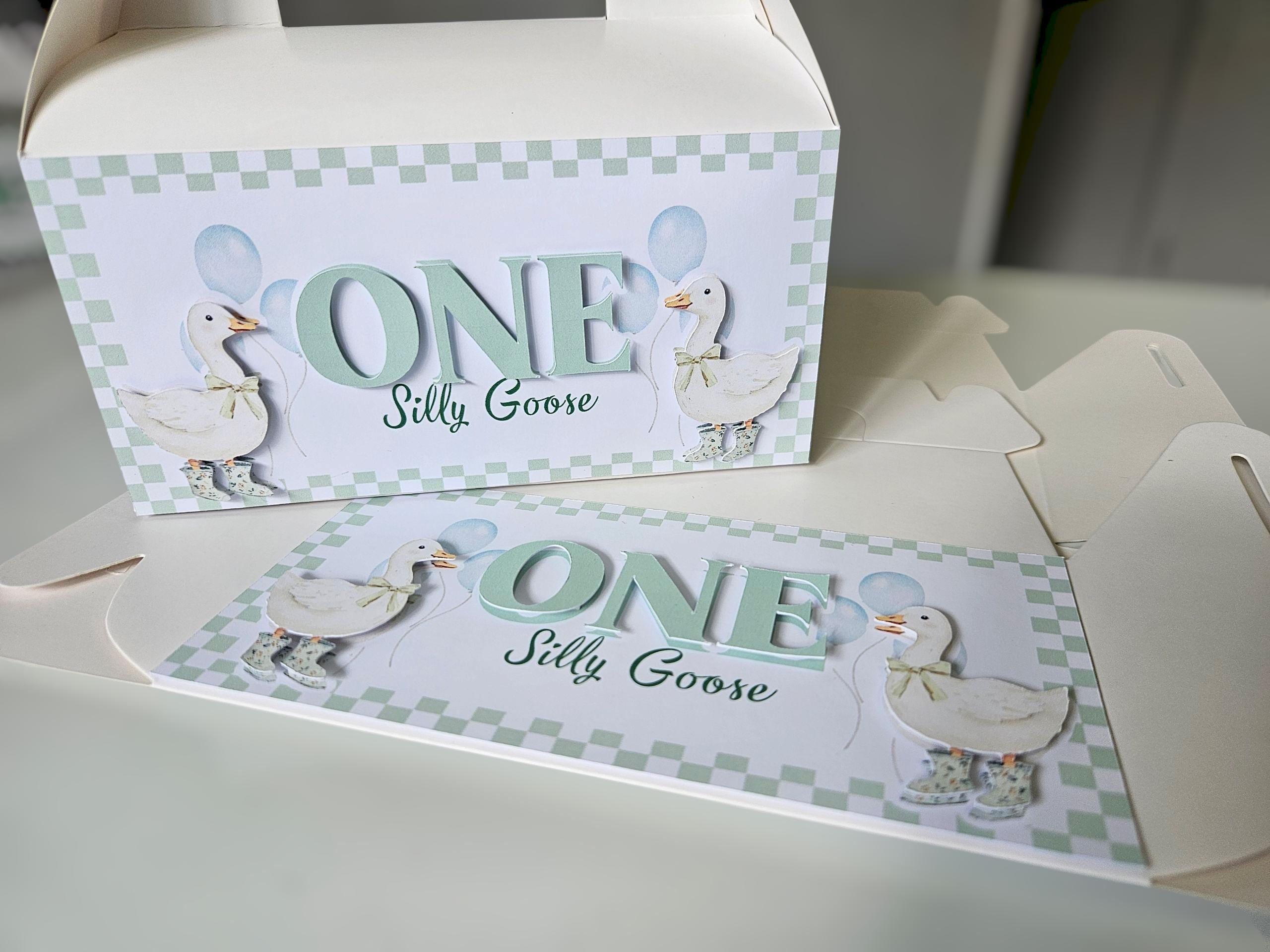 One Silly Goose Party Favour Box | Gable Treat Box | Birthday Party ...